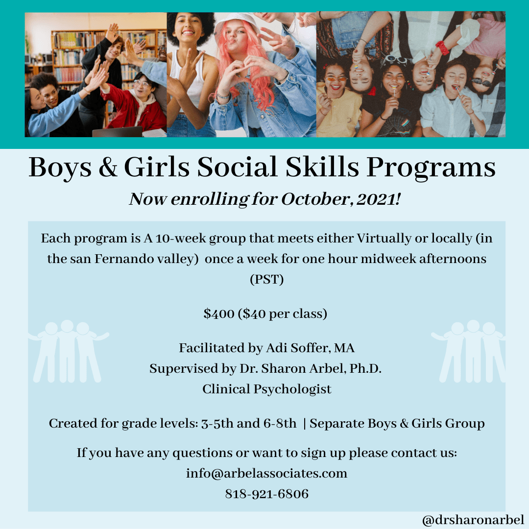 Boys & Girls Social Skills Programs | Sharon Arbel, Ph.D. And Associates